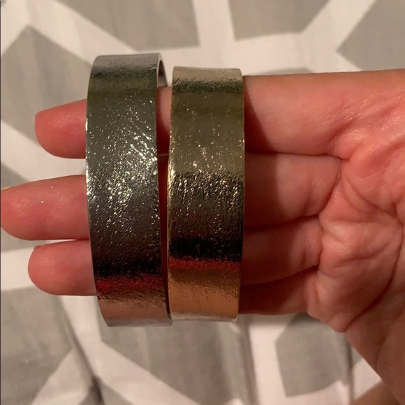 Bloomingdale's | Jewelry | Silver And Gold Hammered Bangles | Poshmark